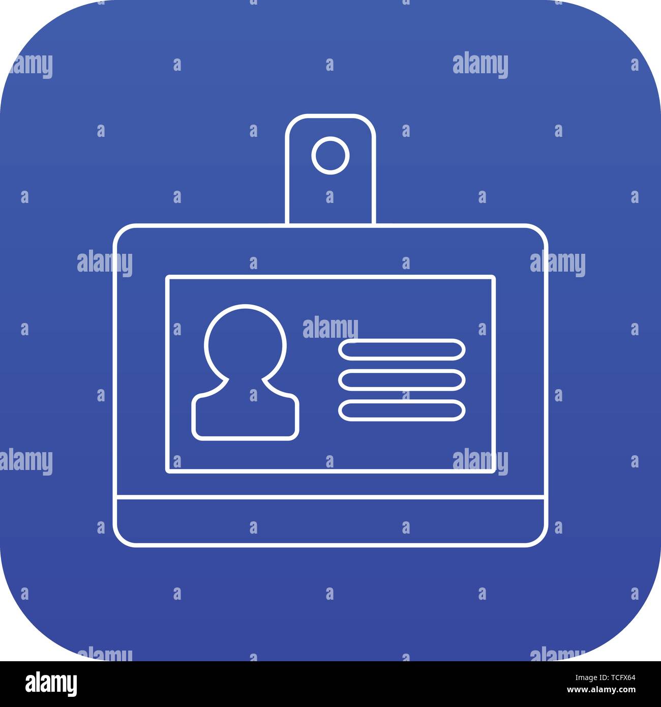 Badge office icon blue vector Stock Vector Image & Art - Alamy