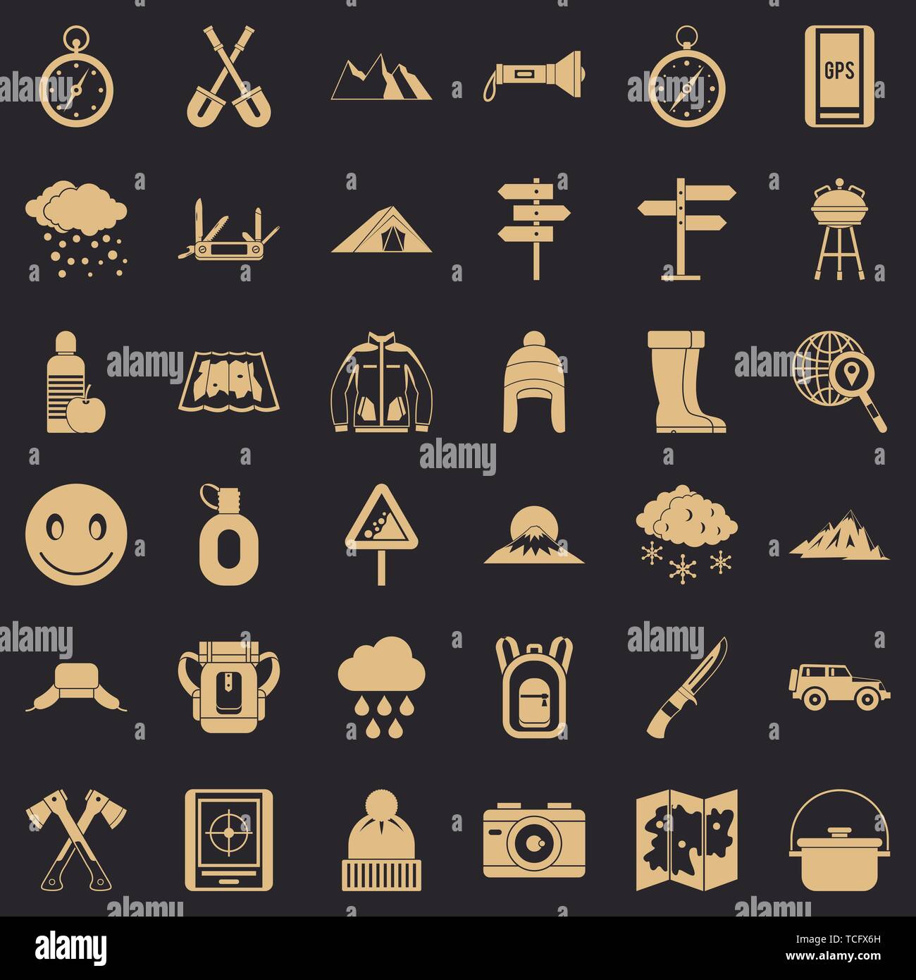 Climbing icons set, simple style Stock Vector Image & Art - Alamy