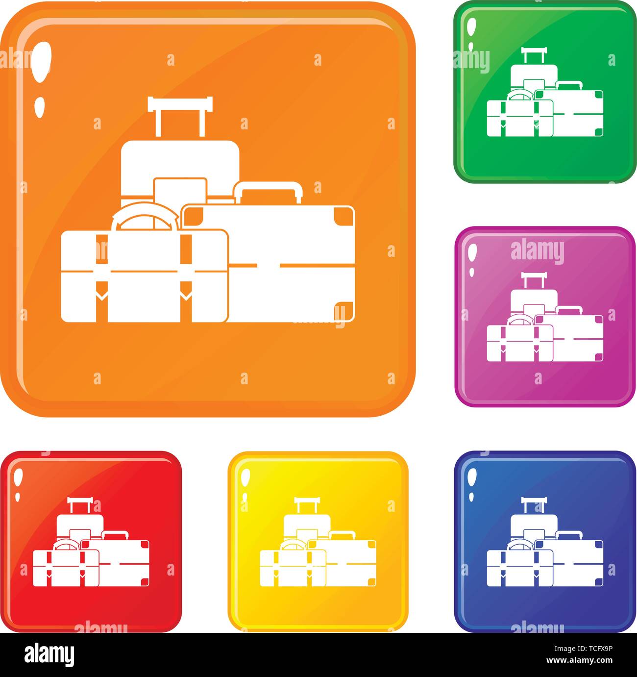 Baggage icons set vector color Stock Vector Image & Art - Alamy