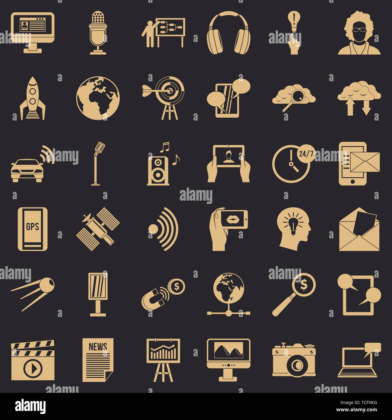 Print icons set, simple style Stock Vector Image & Art - Alamy