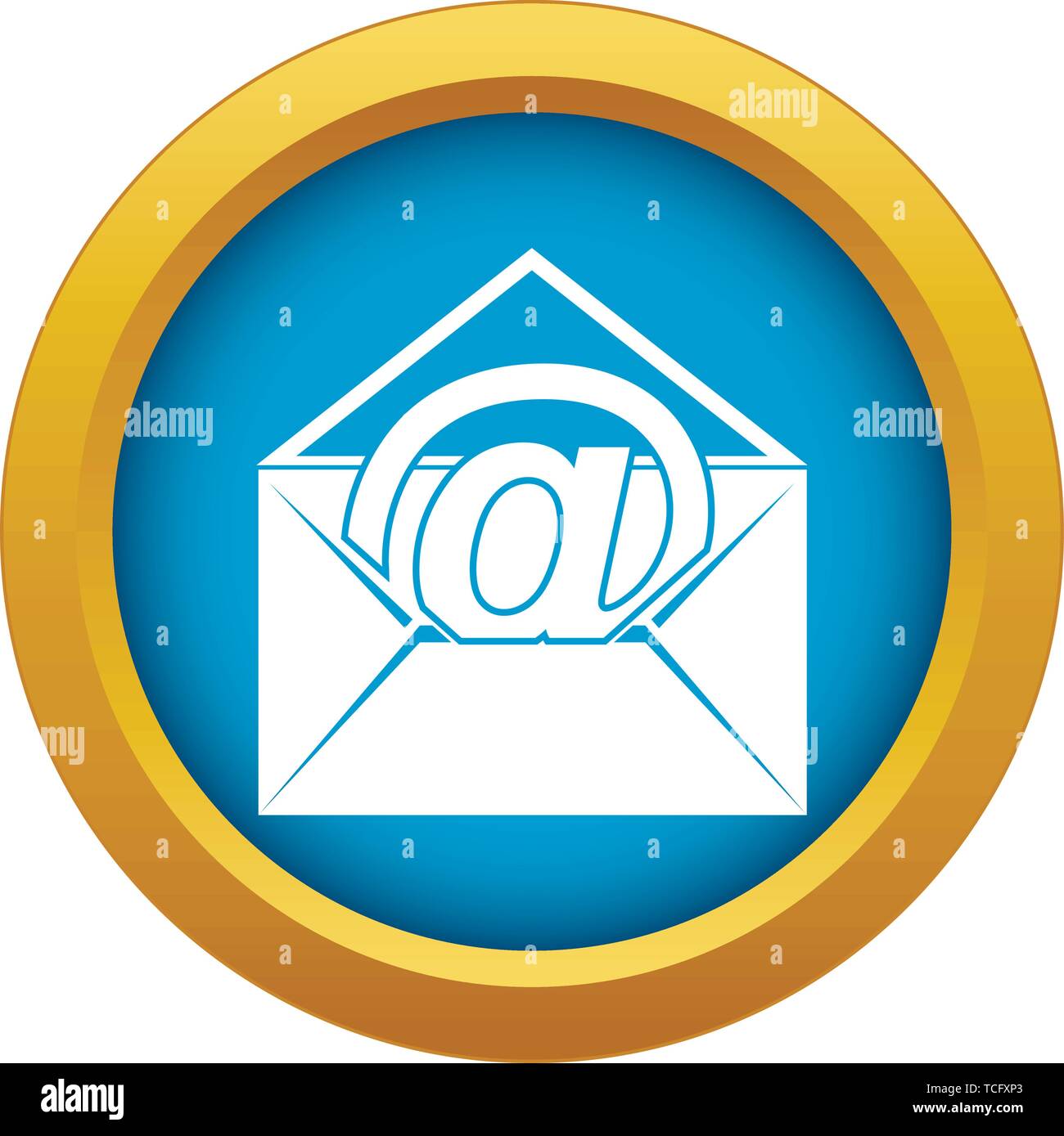Envelope with email sign icon blue vector isolated Stock Vector Image ...
