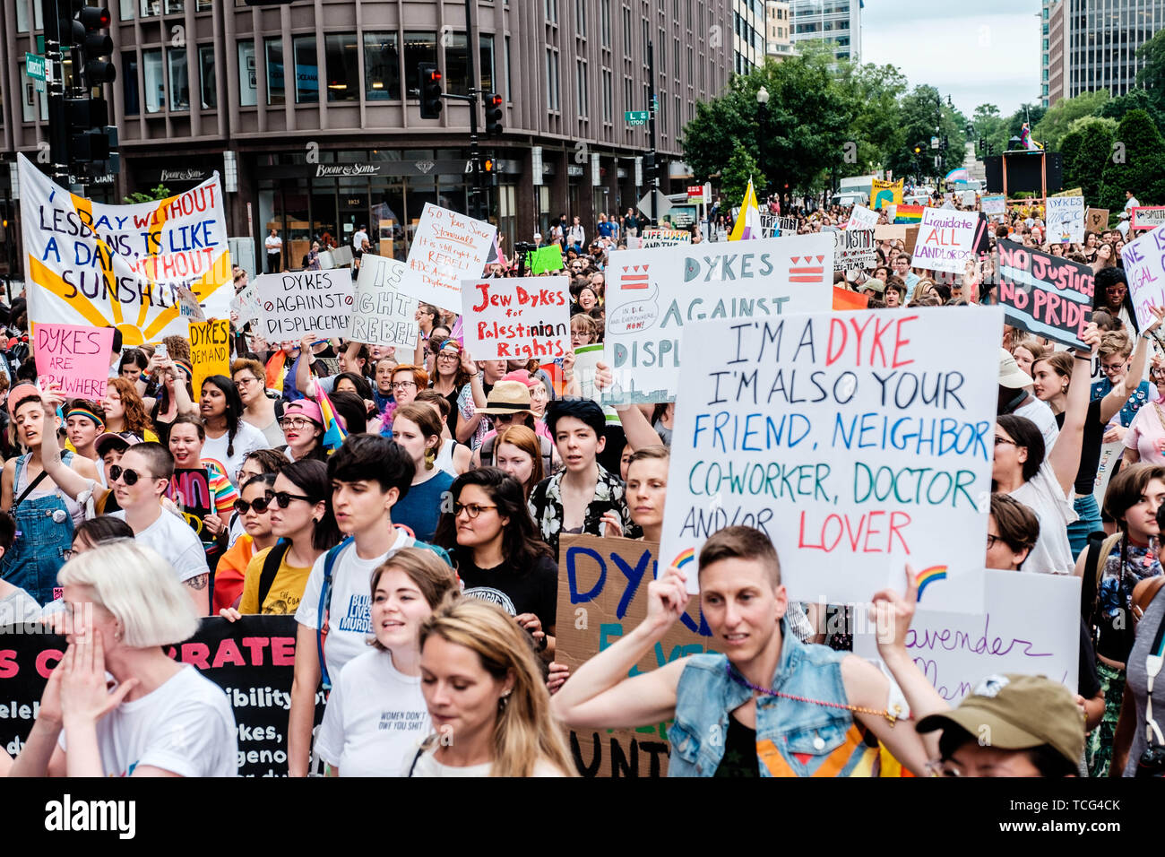 Washington DC, USA. 7th June, 2019. LGBT members and their supporters ...