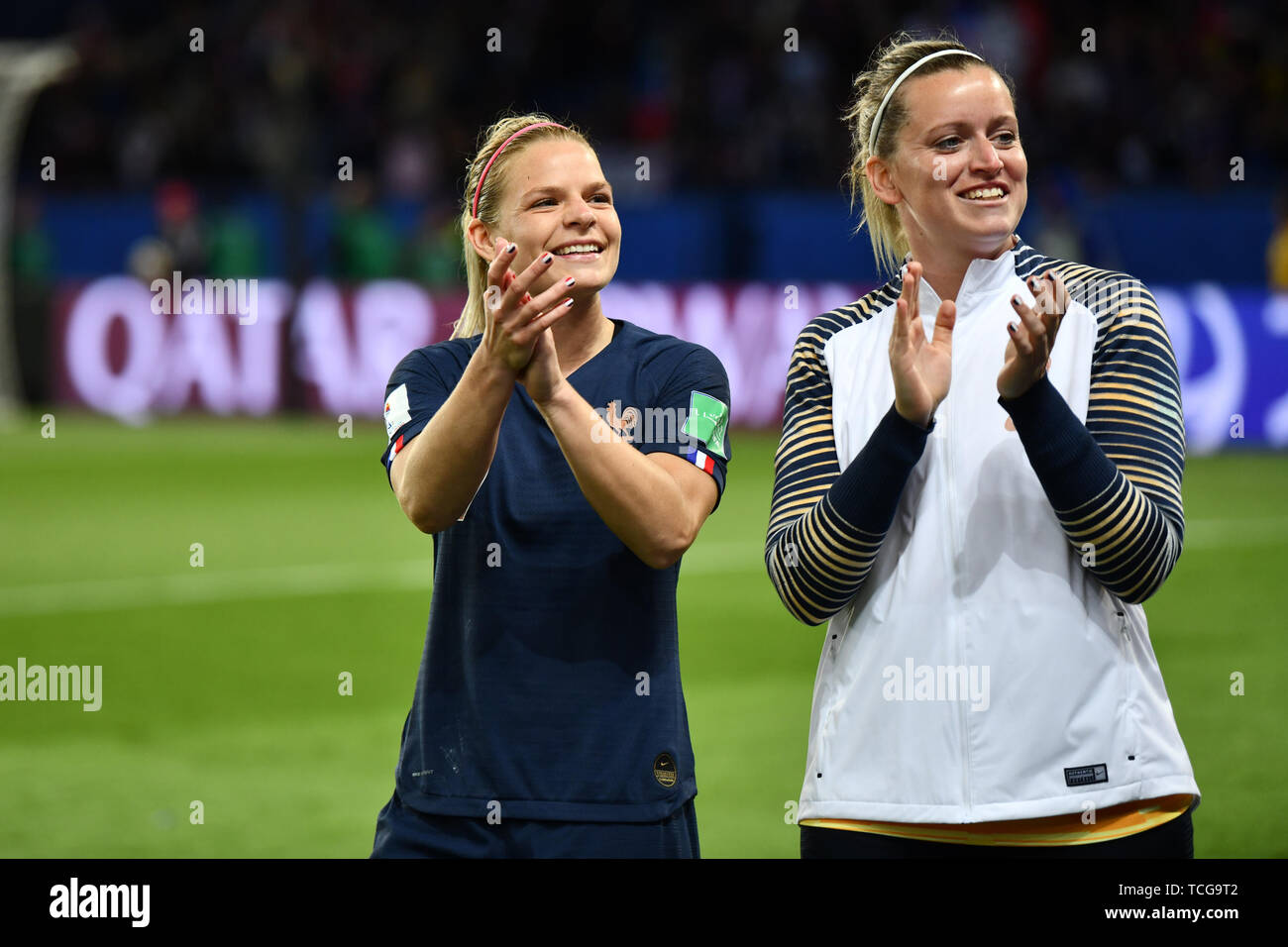 Paris, France. 07th June, 2019.Eugenie Le Sommer (France) (9) and ...