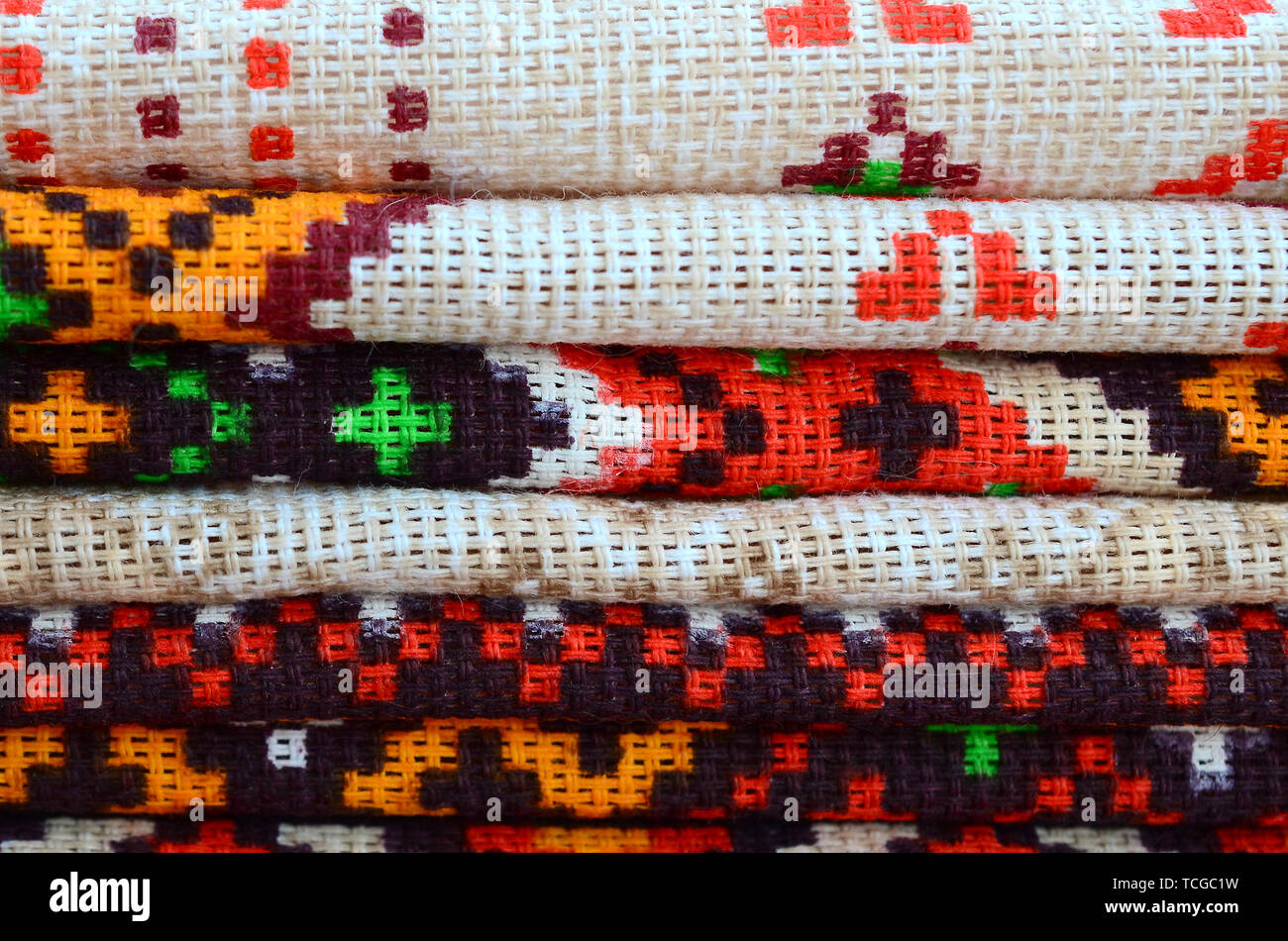 Stack of traditional Ukrainian folk art knitted embroidery patterns on ...