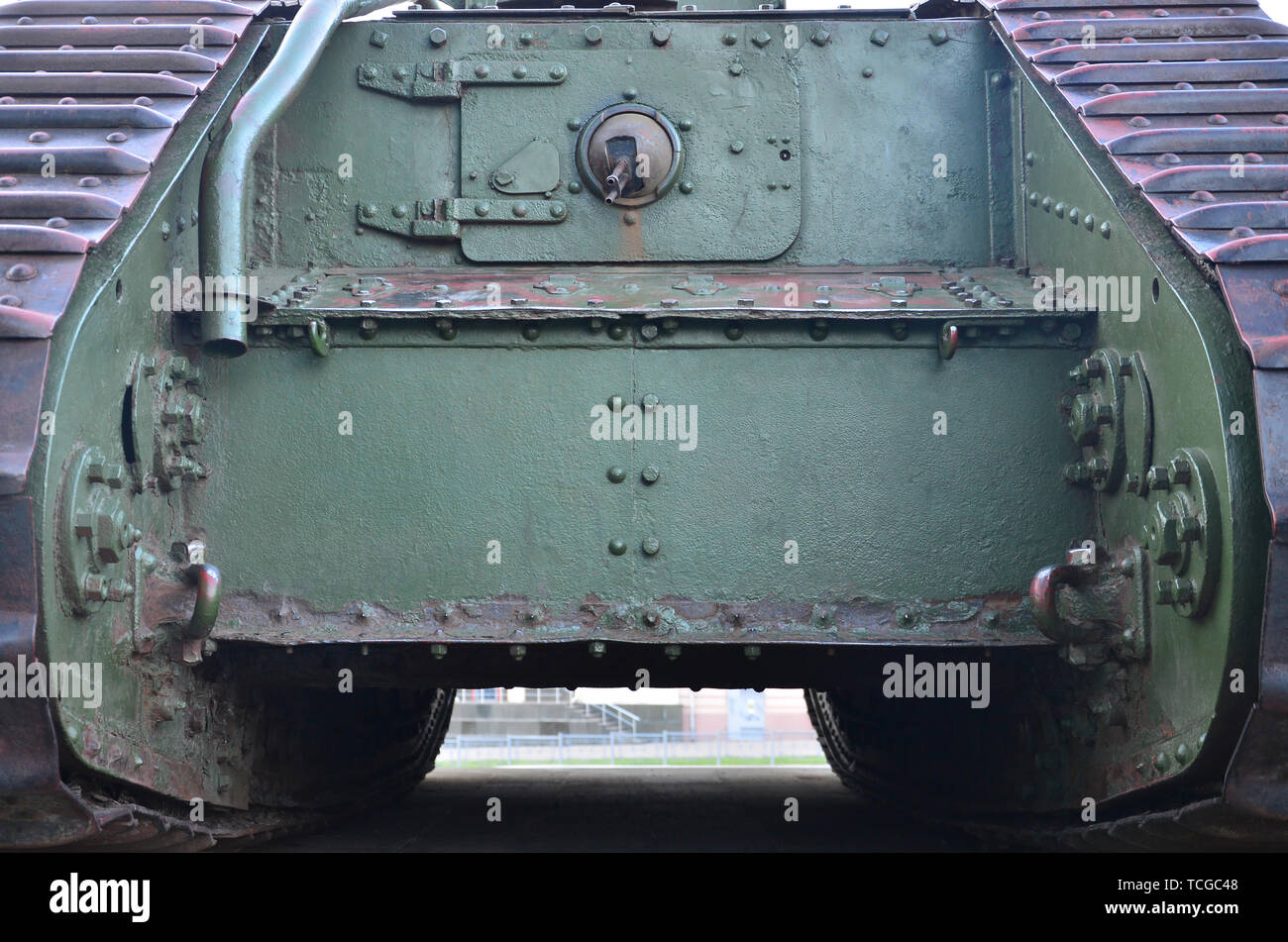 Texture of tank side wall, made of metal and reinforced with a ...