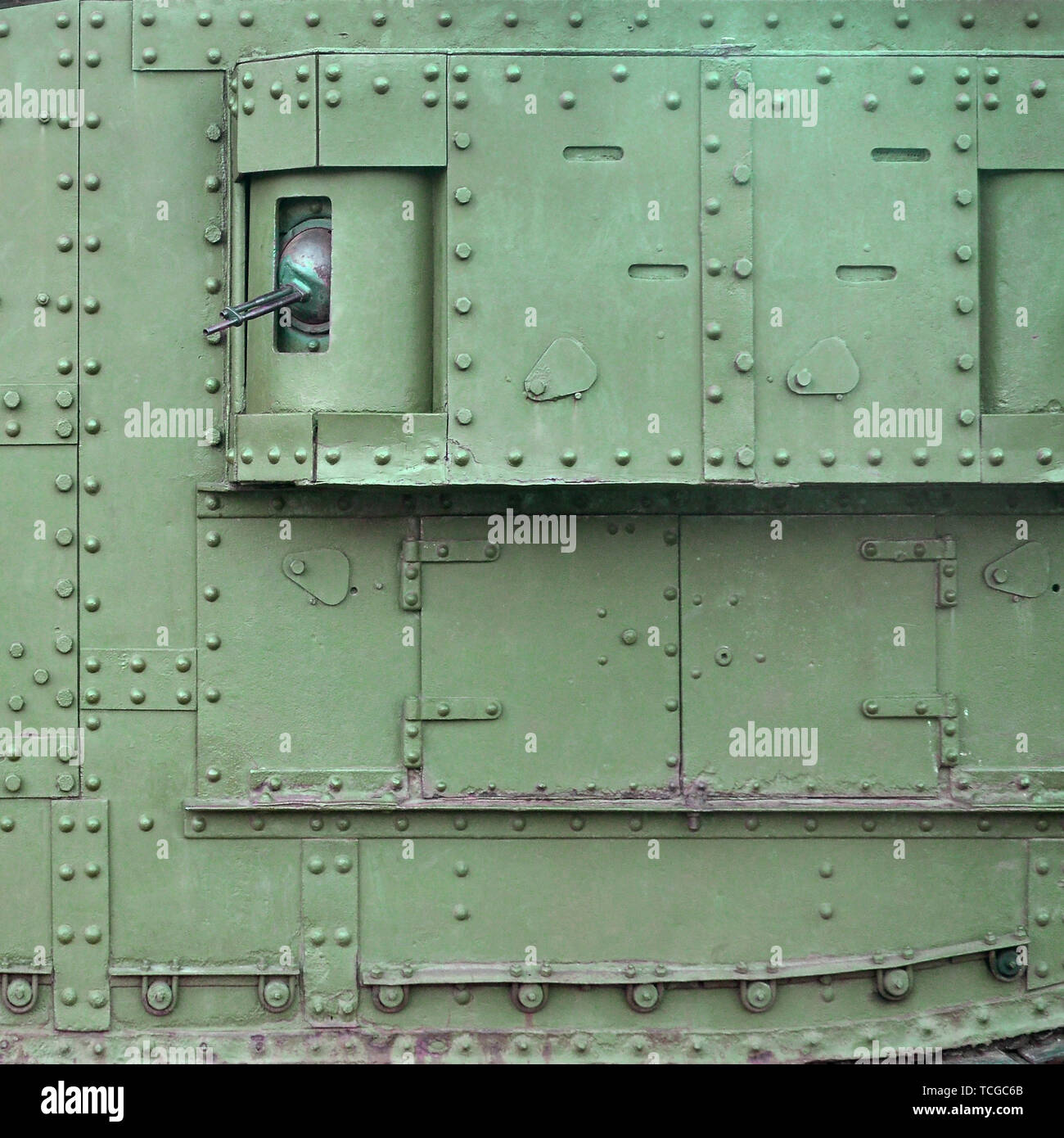 Texture of tank side wall, made of metal and reinforced with a ...