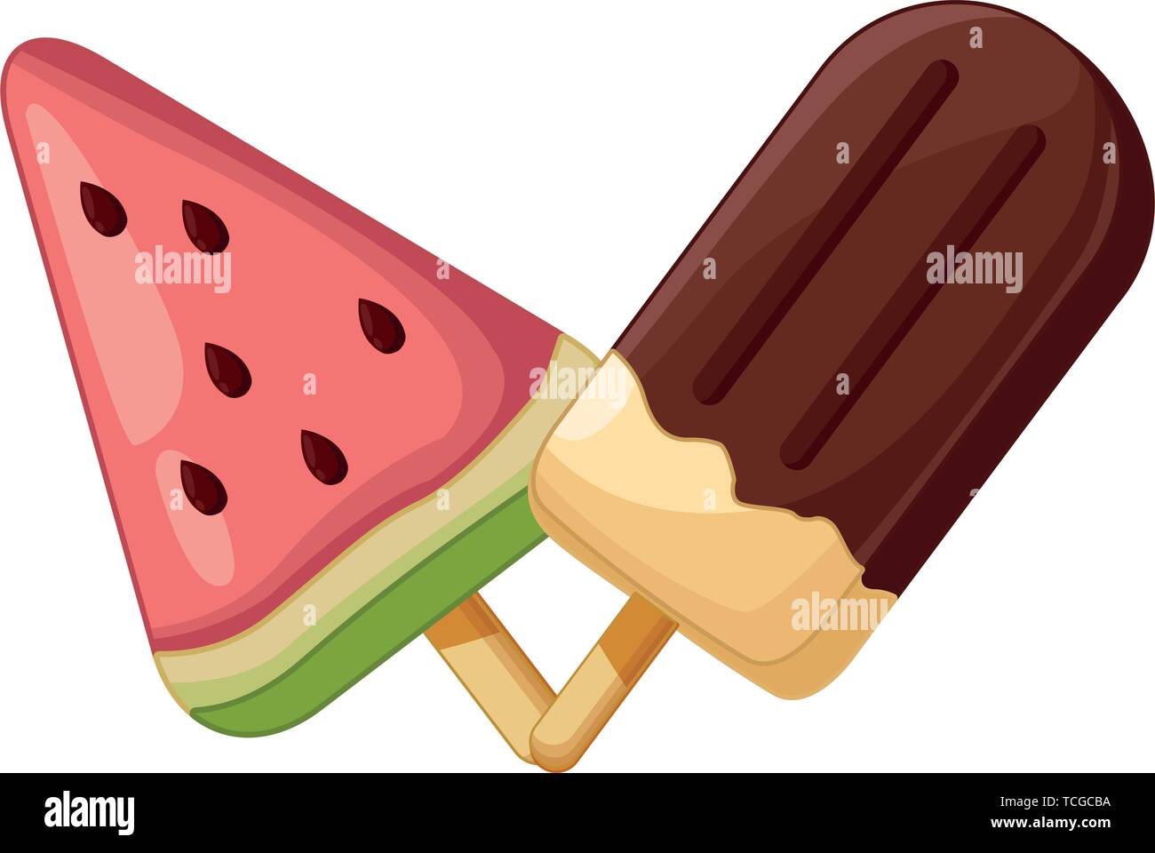 Delicious popsicle ice creams cartoons Stock Vector Image & Art - Alamy