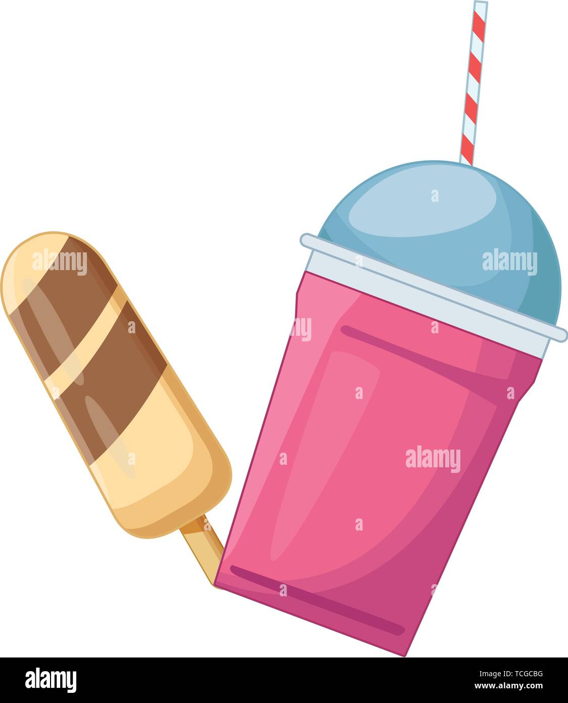 Delicious milkshake and popsicle ice cream Stock Vector Image & Art - Alamy