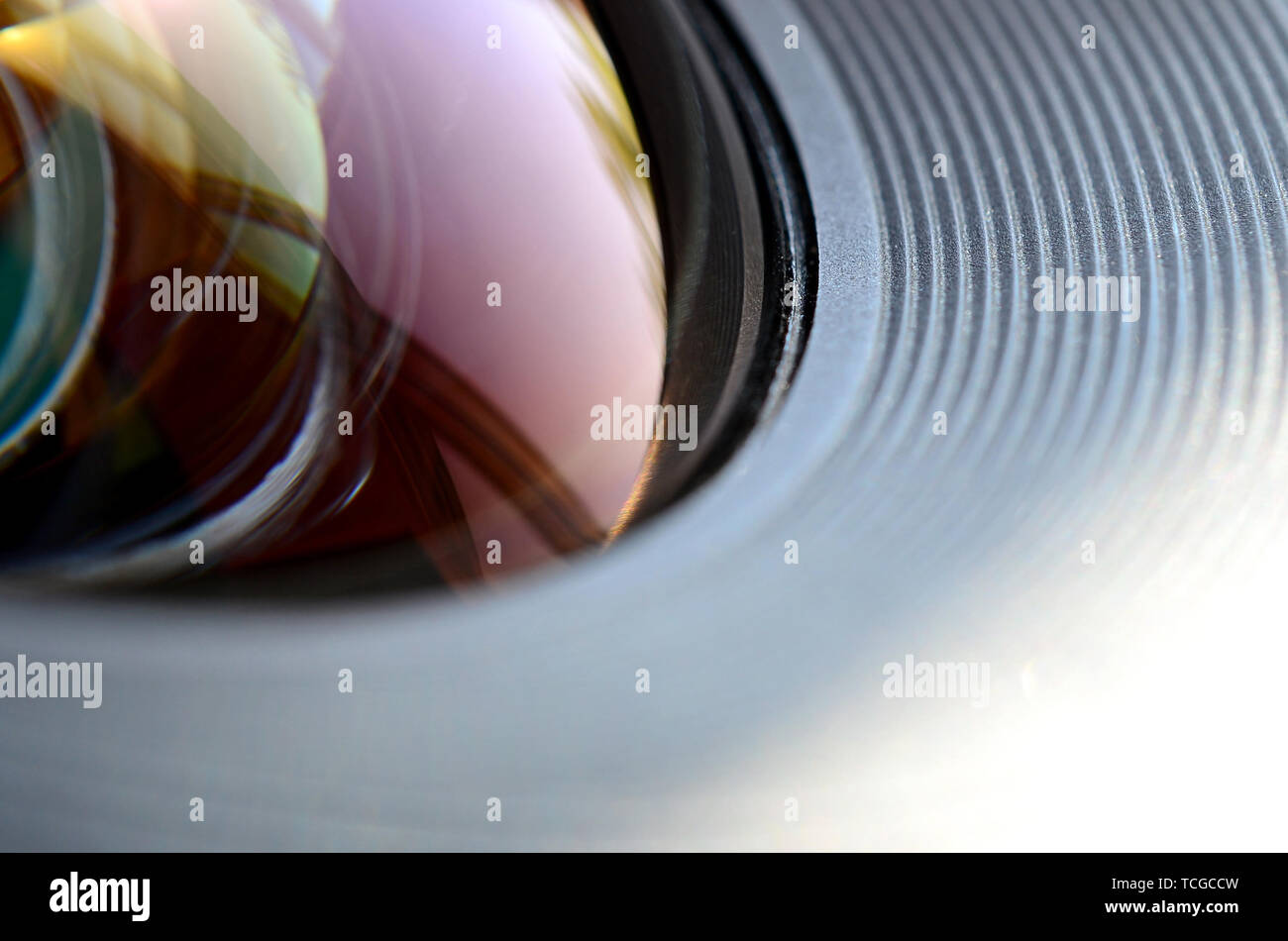 Photo Camera or Video lens close-up, objective concept of photographer ...