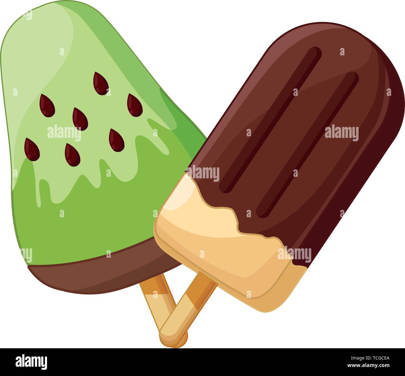 Delicious popsicle ice creams cartoons Stock Vector Image & Art - Alamy