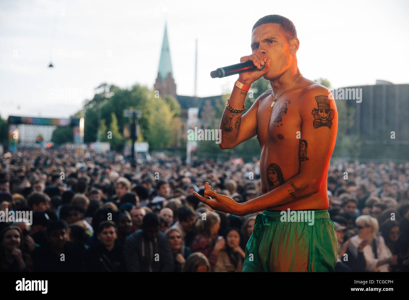 Denmark, Copenhagen - May 29, 2019. The English rapper and lyricist ...