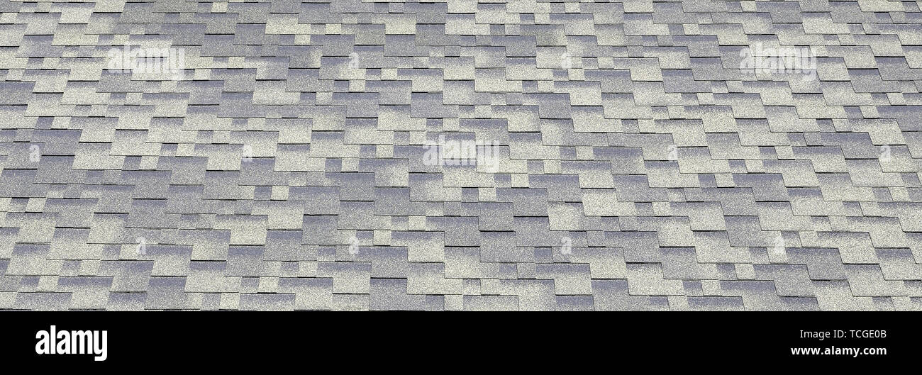 Flexible shingles of bitumen roofing surface. Background mosaic texture ...