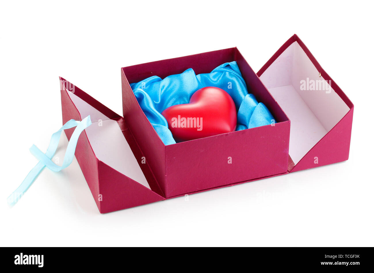 Heart in box isolated on white Stock Photo - Alamy