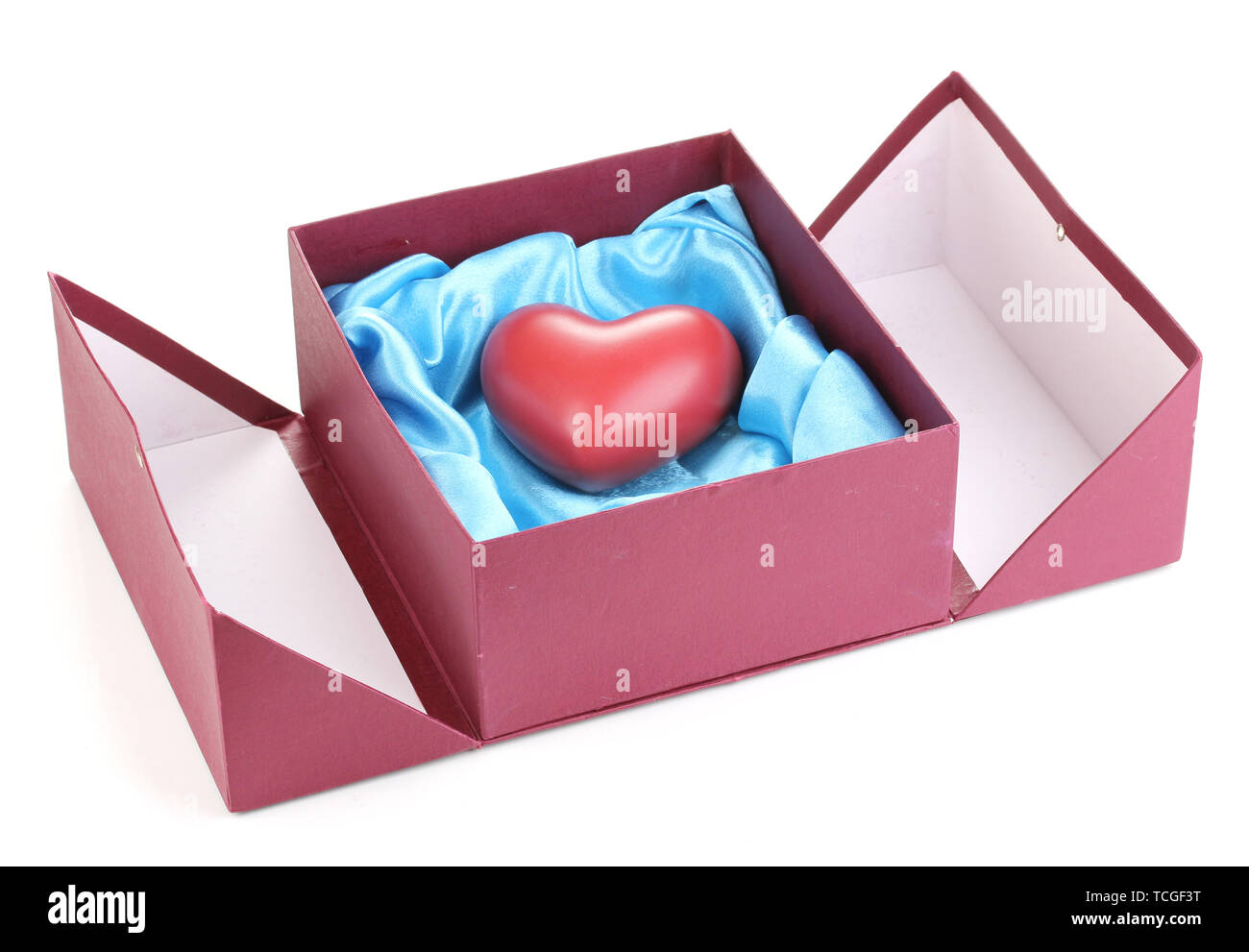 Heart in box isolated on white Stock Photo - Alamy