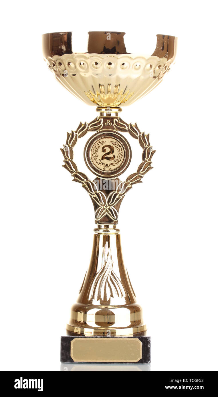 Trophy cup isolated on white Stock Photo - Alamy