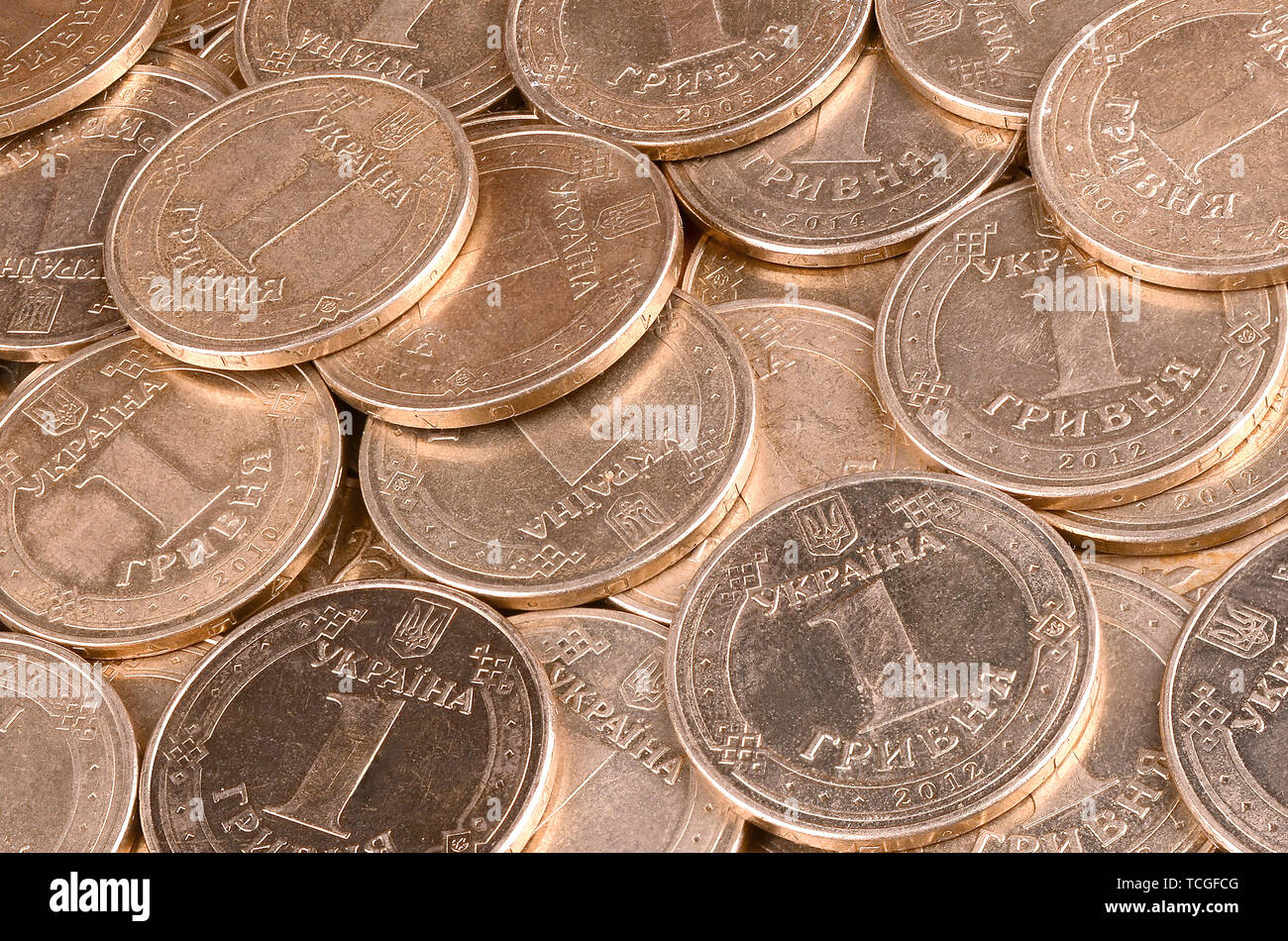 Large pile of big golden coins. Financial success money background for ...