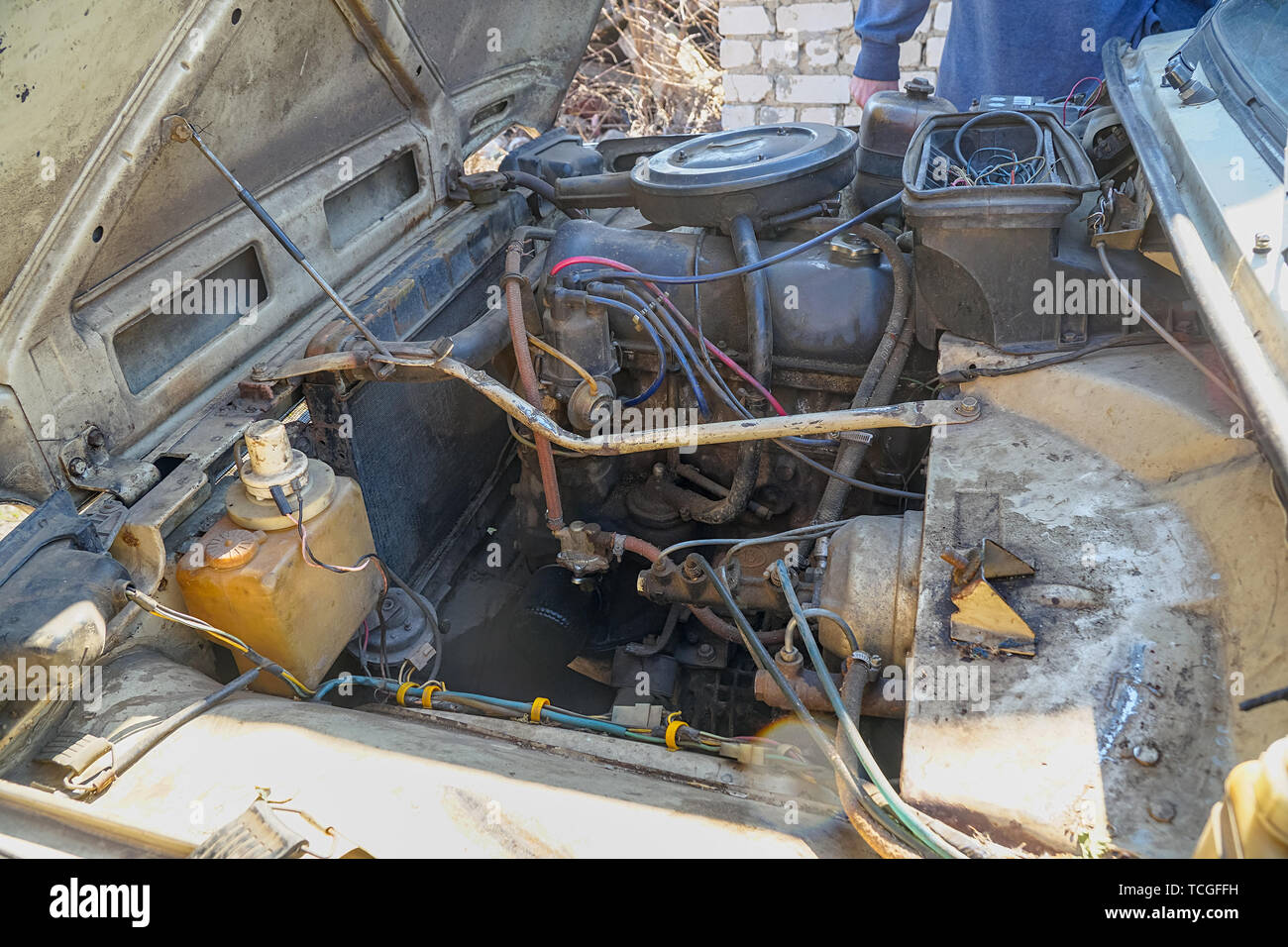 The engine compartment of the car Stock Photo - Alamy