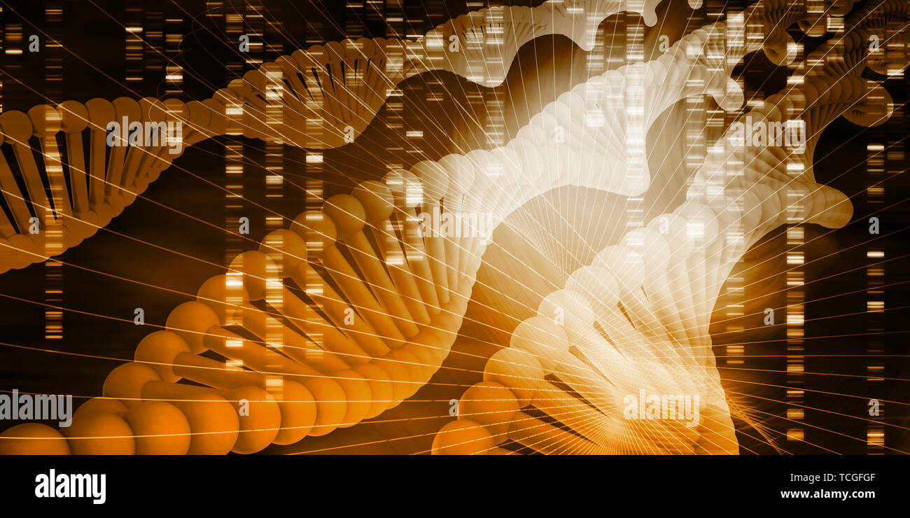 DNA Helix Strand Abstract Background Concept Art Stock Photo - Alamy