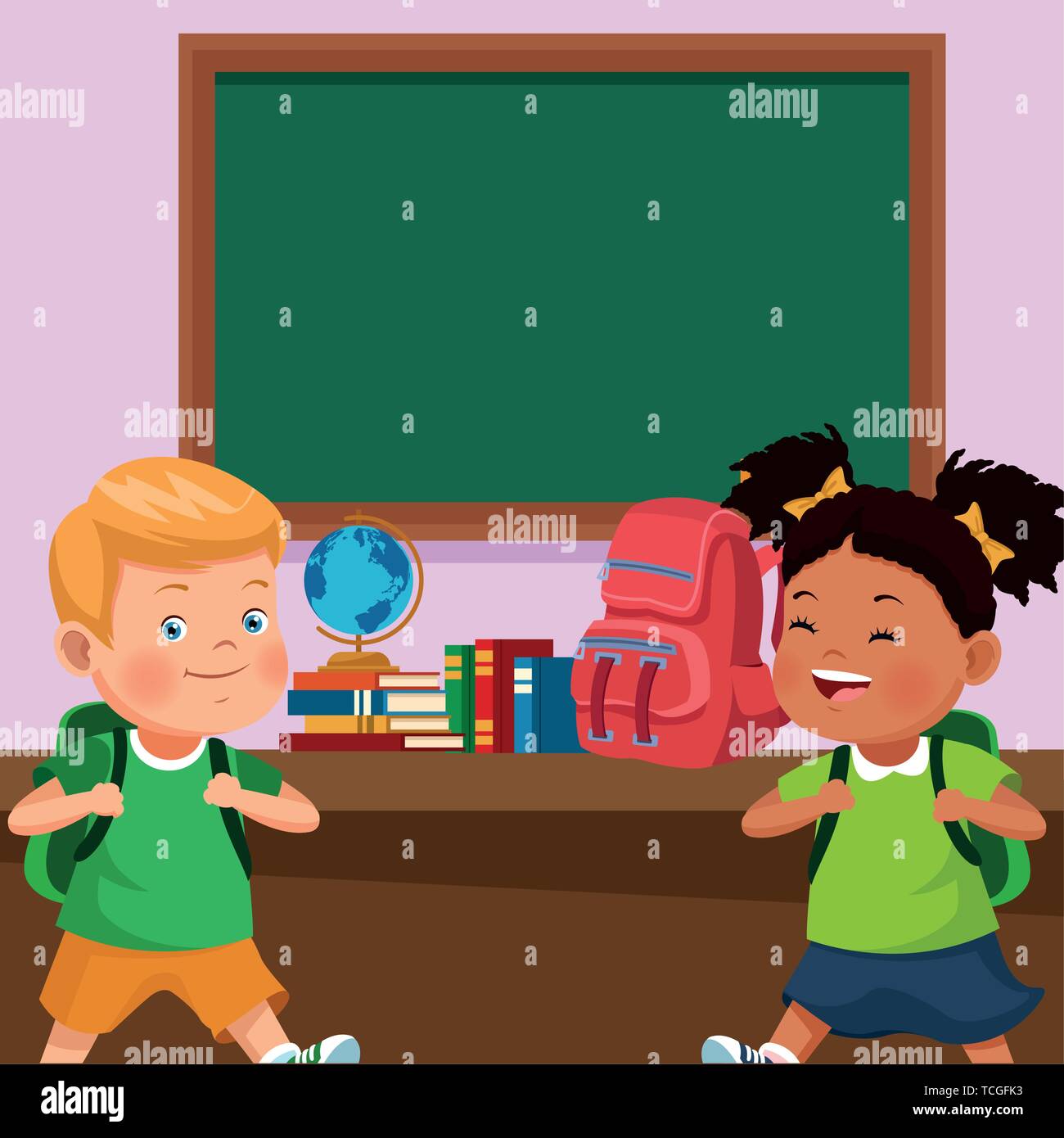 back to school kids cartoons Stock Vector Image & Art - Alamy