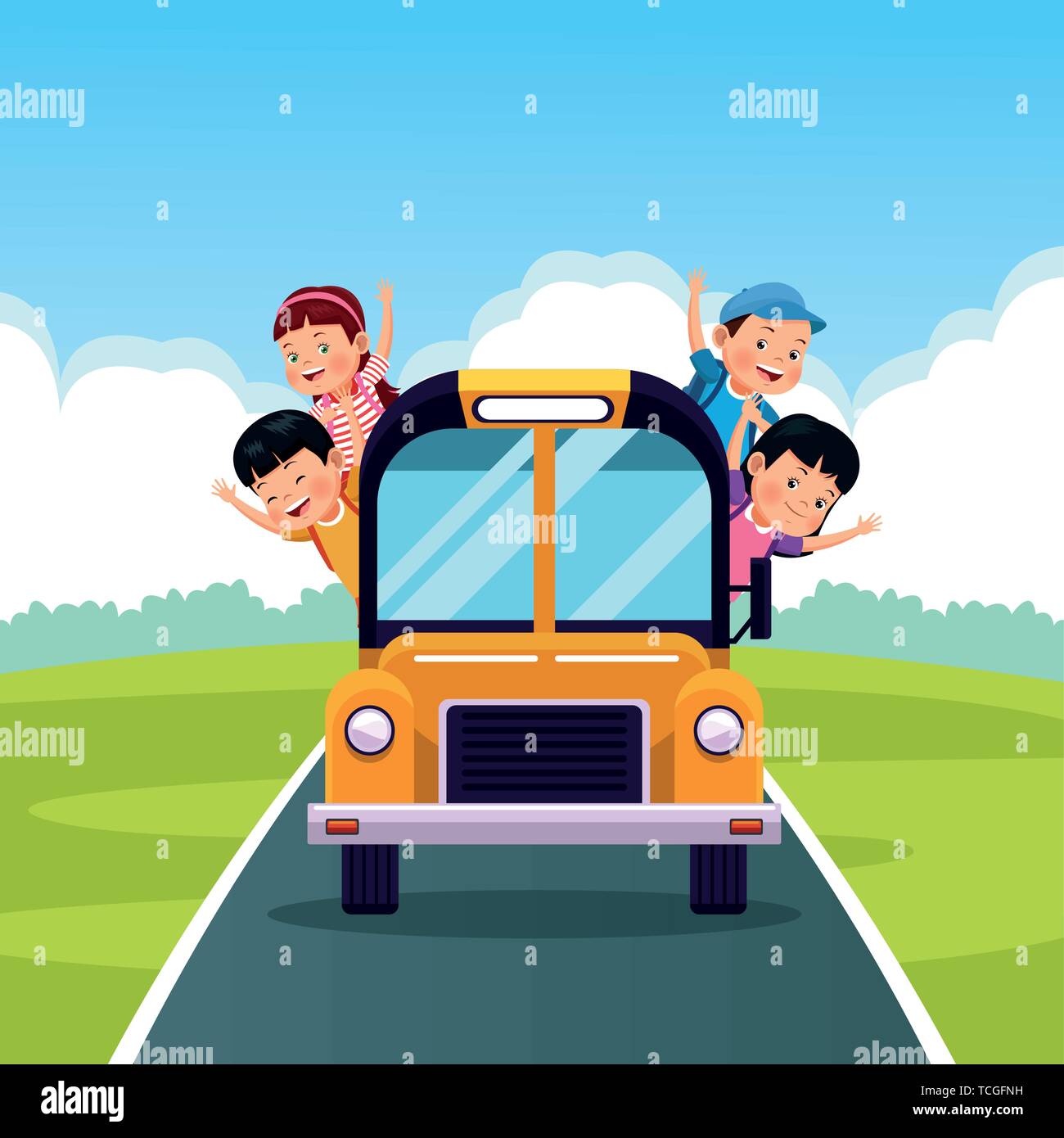 Back to school kids cartoons Stock Vector Image & Art - Alamy
