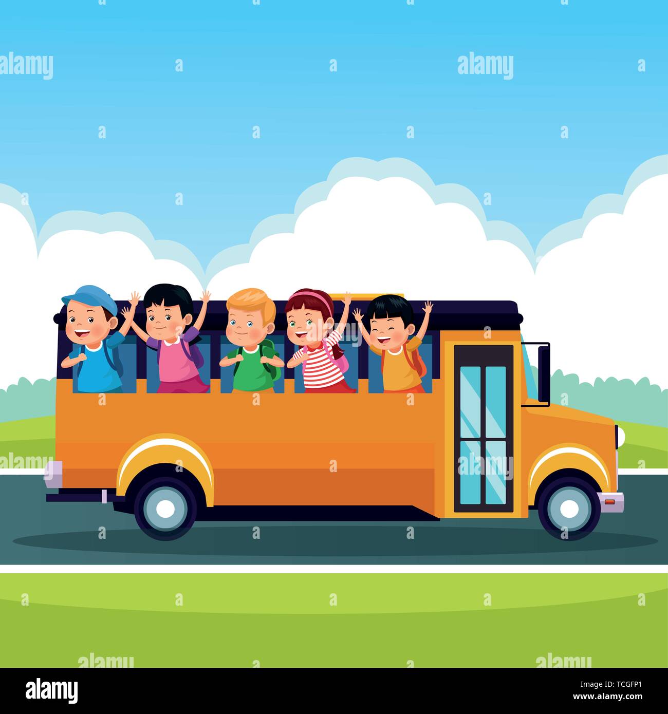 Back to school kids cartoons Stock Vector Image & Art - Alamy