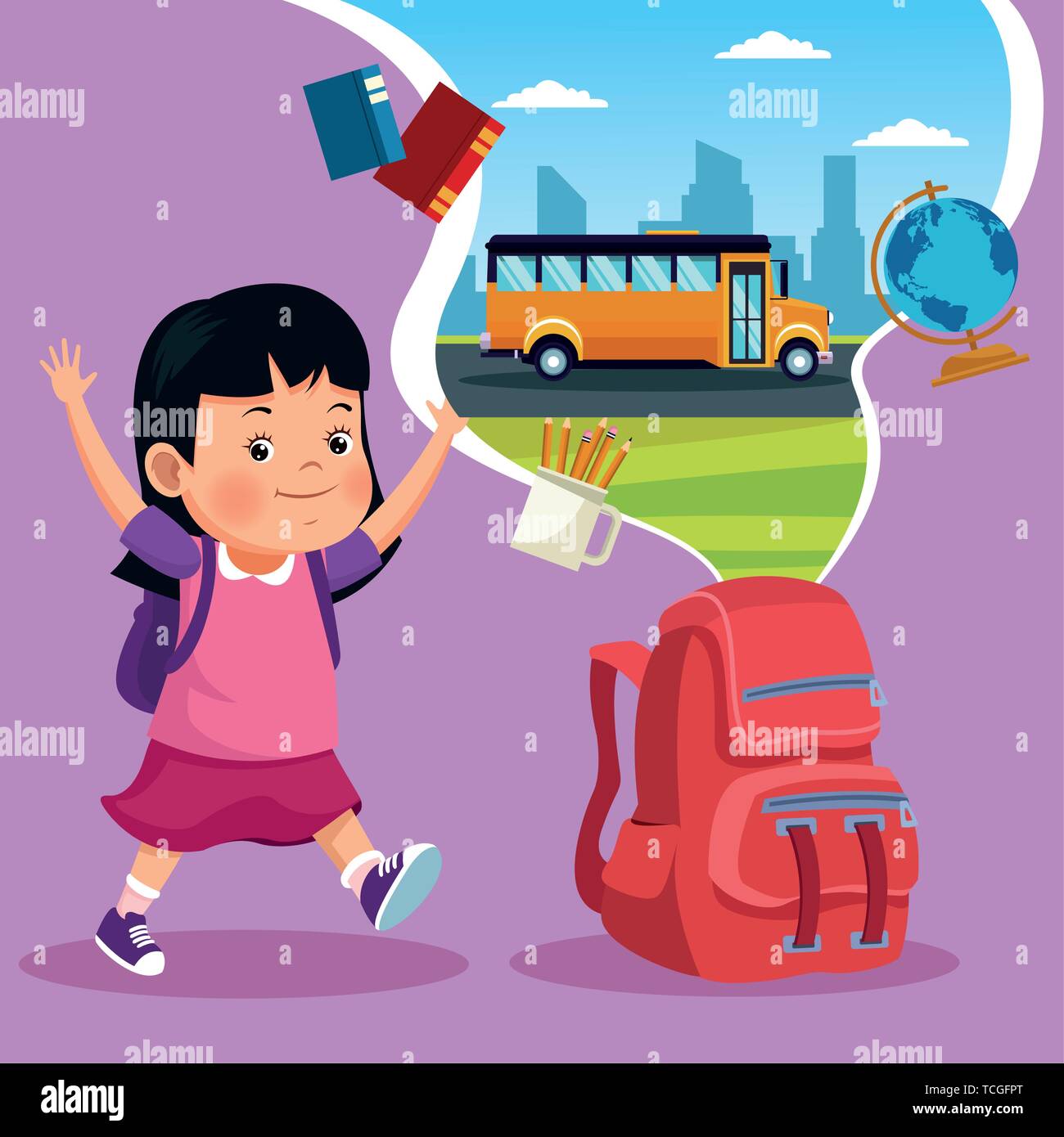 Back to school kids cartoons Stock Vector Image & Art - Alamy