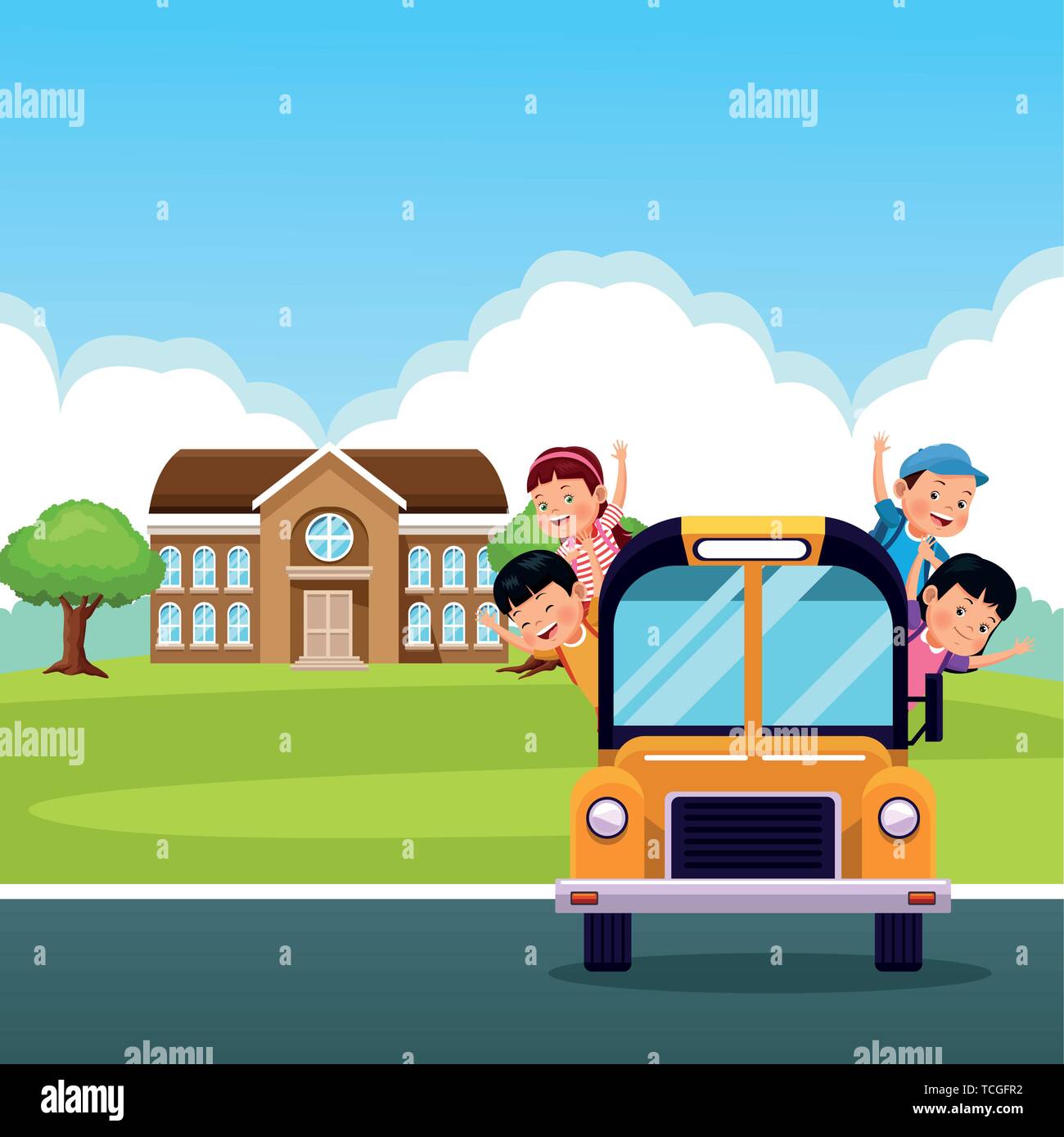 Back to school kids cartoons Stock Vector Image & Art - Alamy
