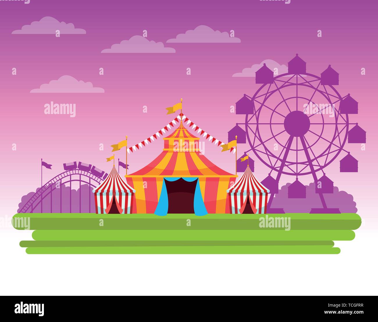 Circus fair festival scenery cartoon Stock Vector Image & Art - Alamy