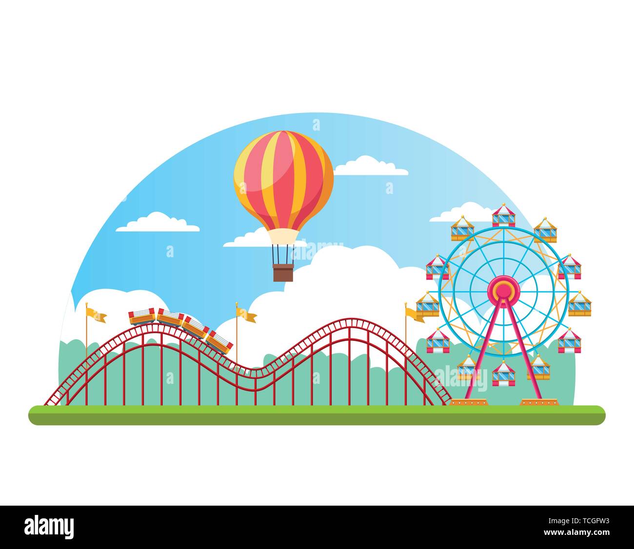 Circus fair festival scenery cartoon Stock Vector Image & Art - Alamy