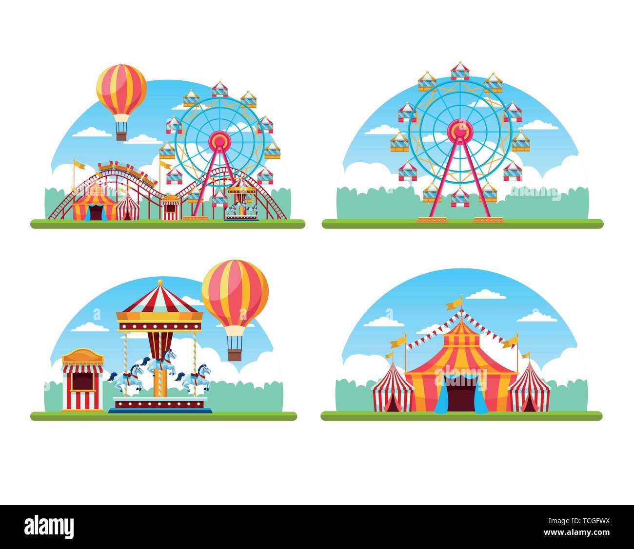 Circus festival fair set of scenery Stock Vector Image & Art - Alamy