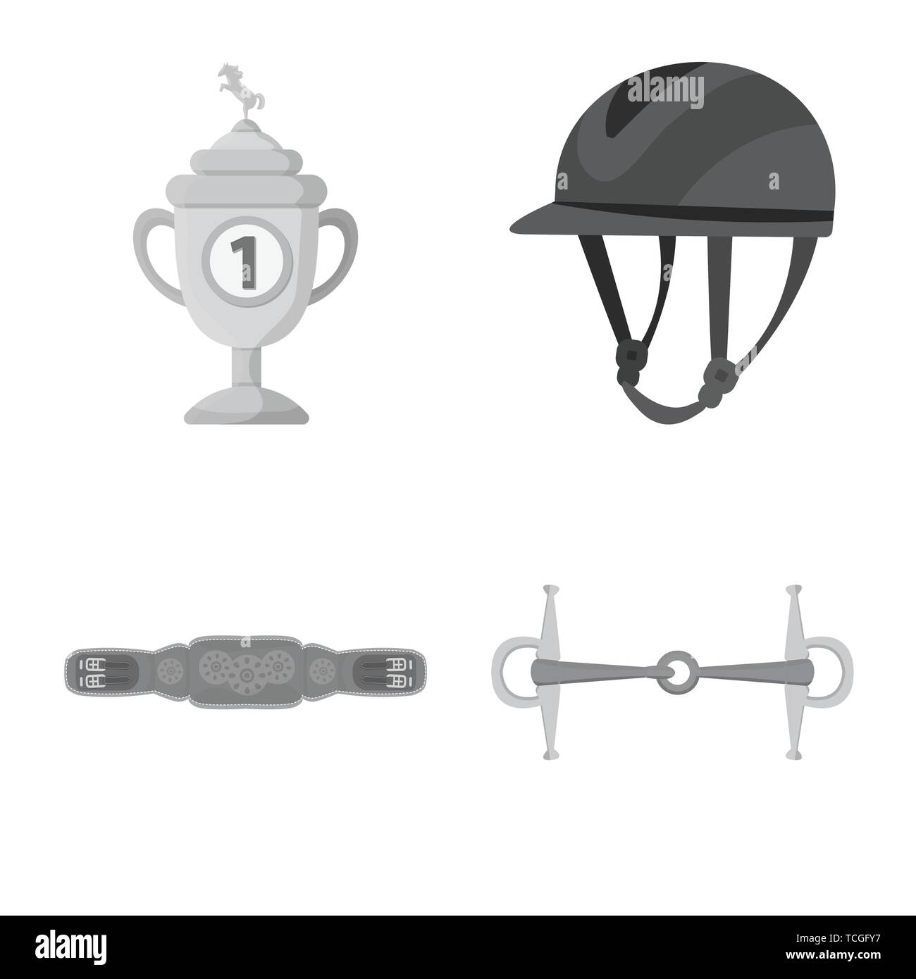 Isolated object of race and horse symbol. Set of race and racing stock ...