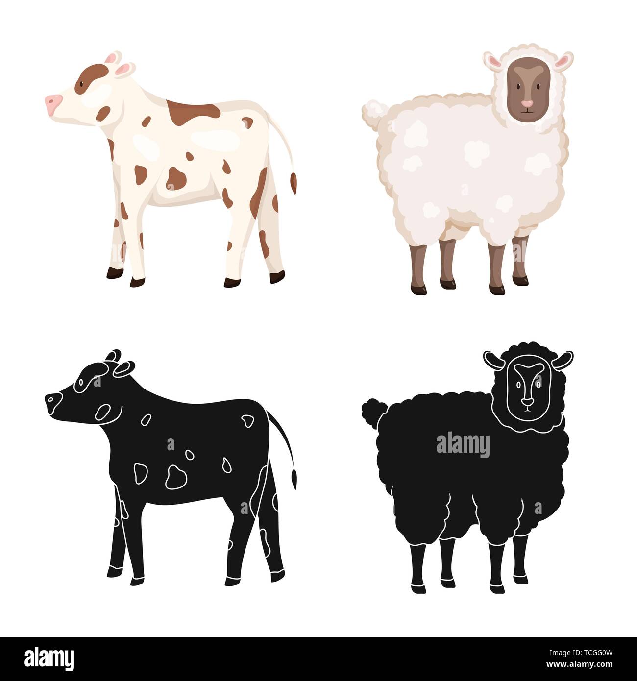 Vector design of breeding and kitchen symbol. Set of breeding and ...