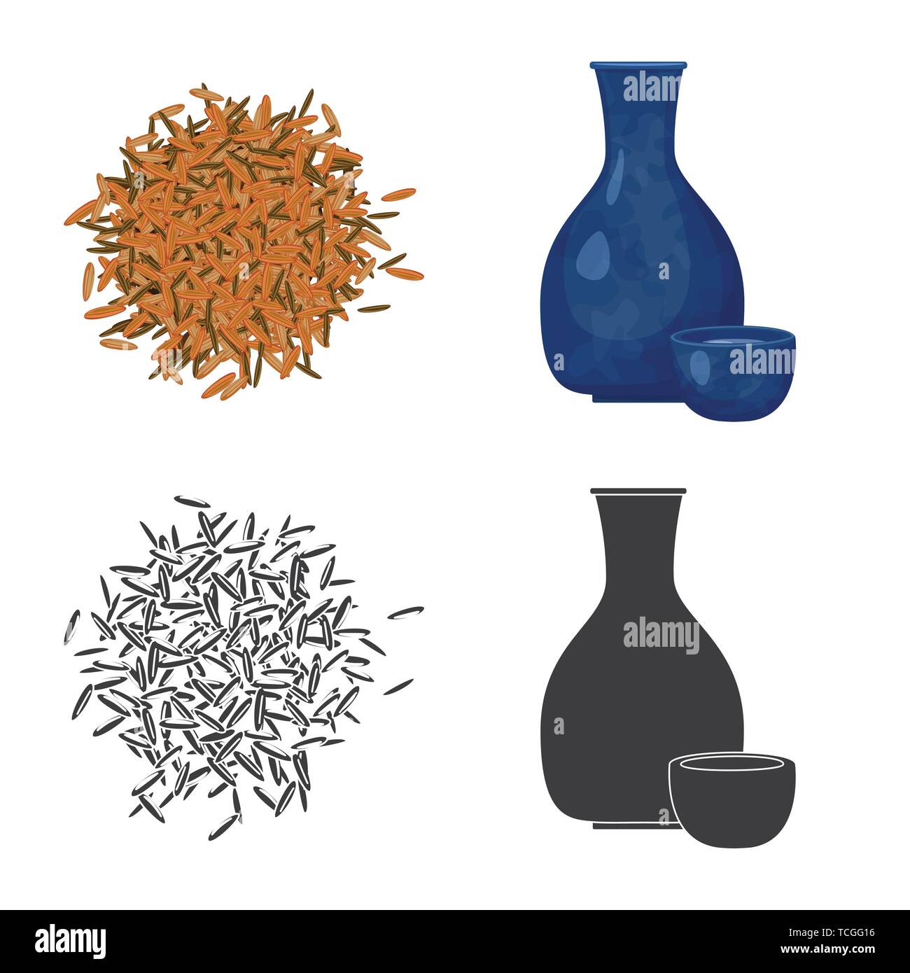 grain,vodka,rice,unpolished,cup,seed,japan,cereal,sake,heap,jug,pile ...