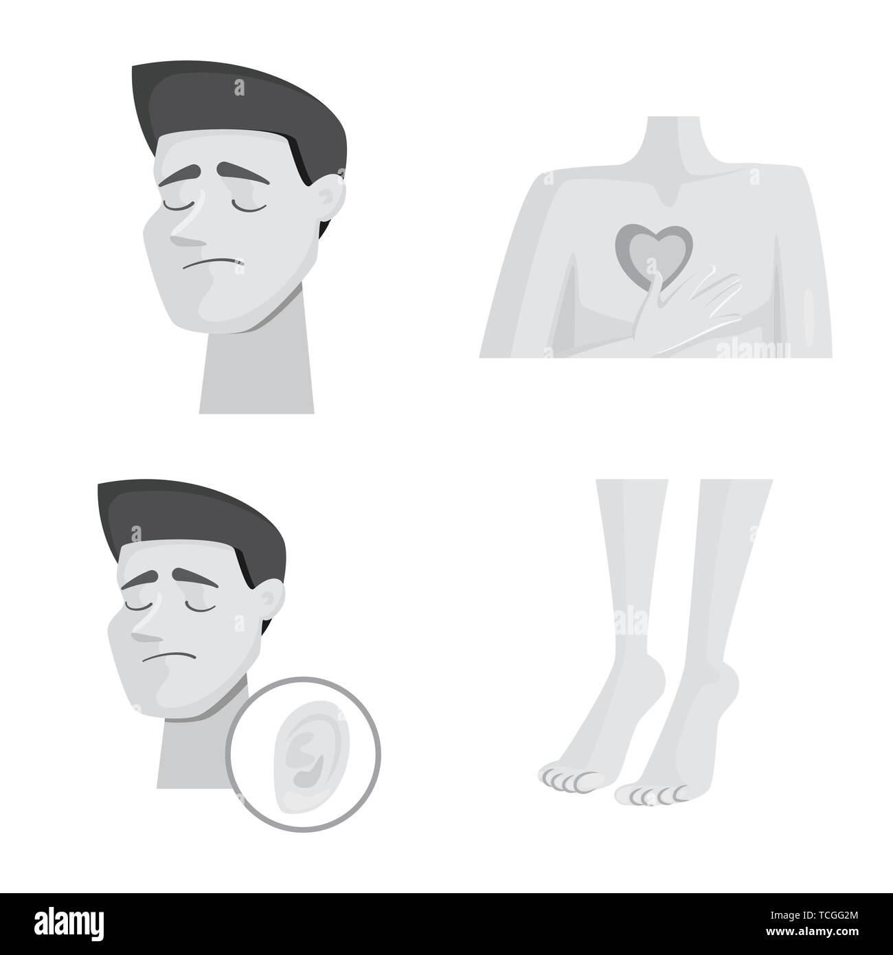 Vector design of suffering and injury symbol. Set of suffering and ...