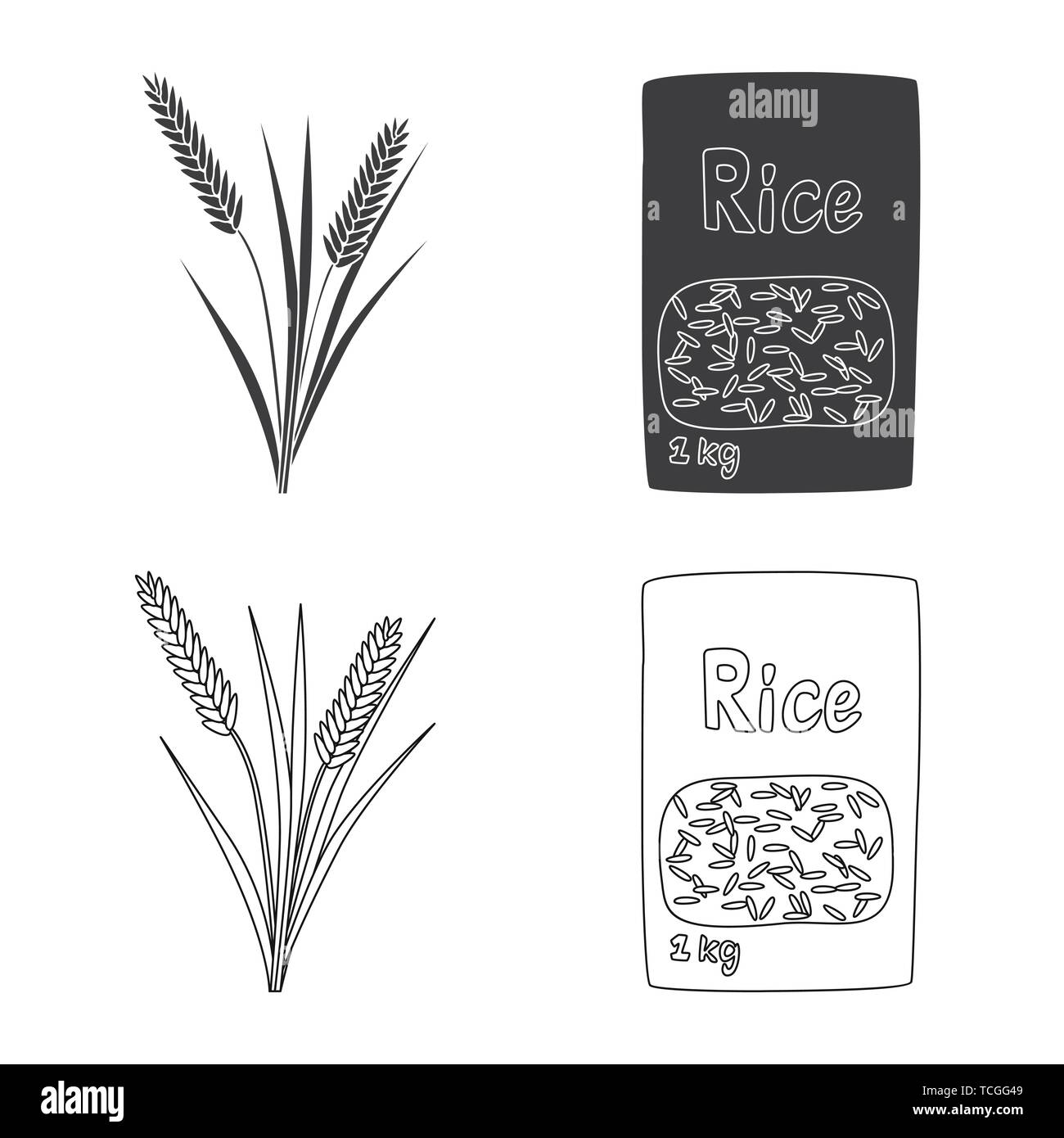 Packet rice Stock Vector Images - Alamy