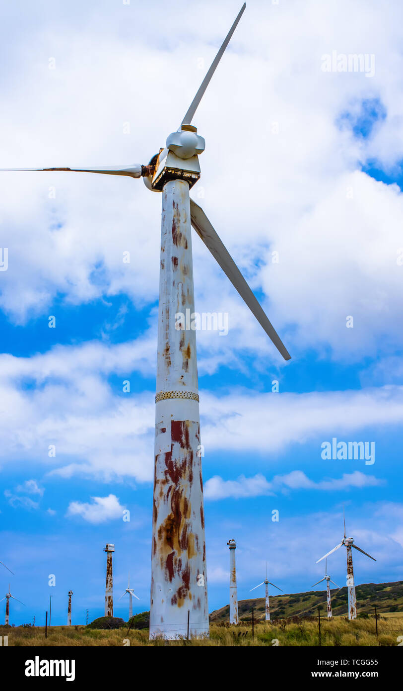 Abandoned wind farm on Big Island Hawaii Stock Photo - Alamy