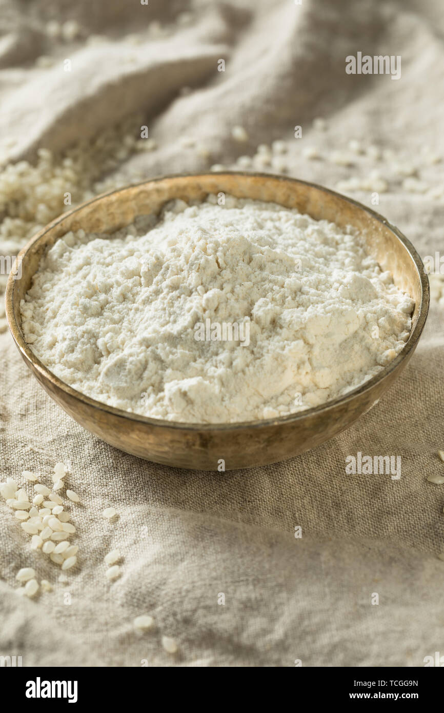 Organic Gluten Free Rice Flour in a Bowl Stock Photo - Alamy