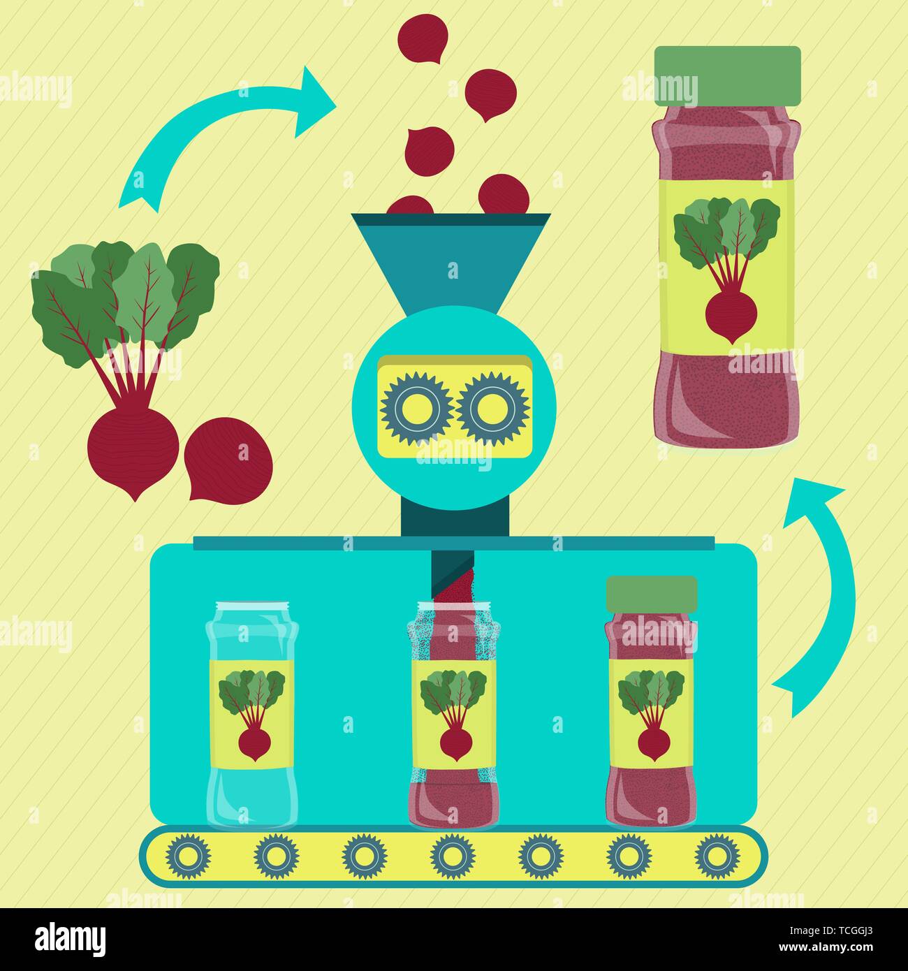 Beet processing Stock Vector Images - Alamy