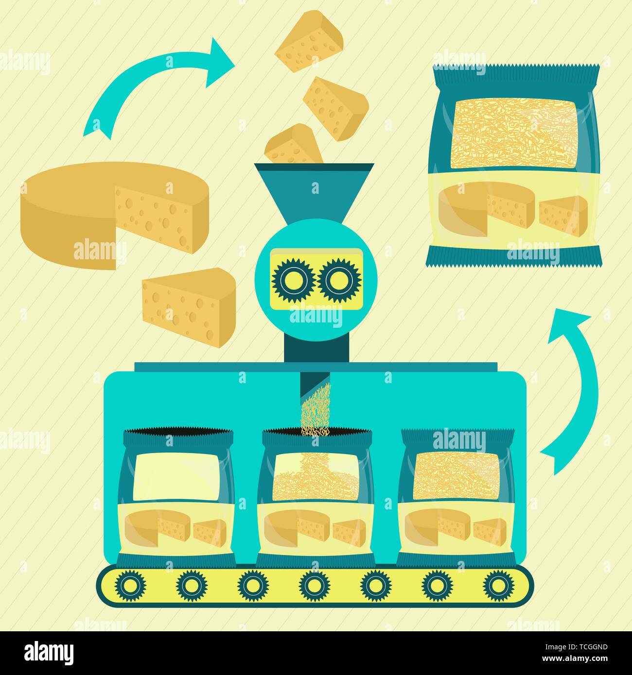 Cheese packaged Stock Vector Images - Alamy