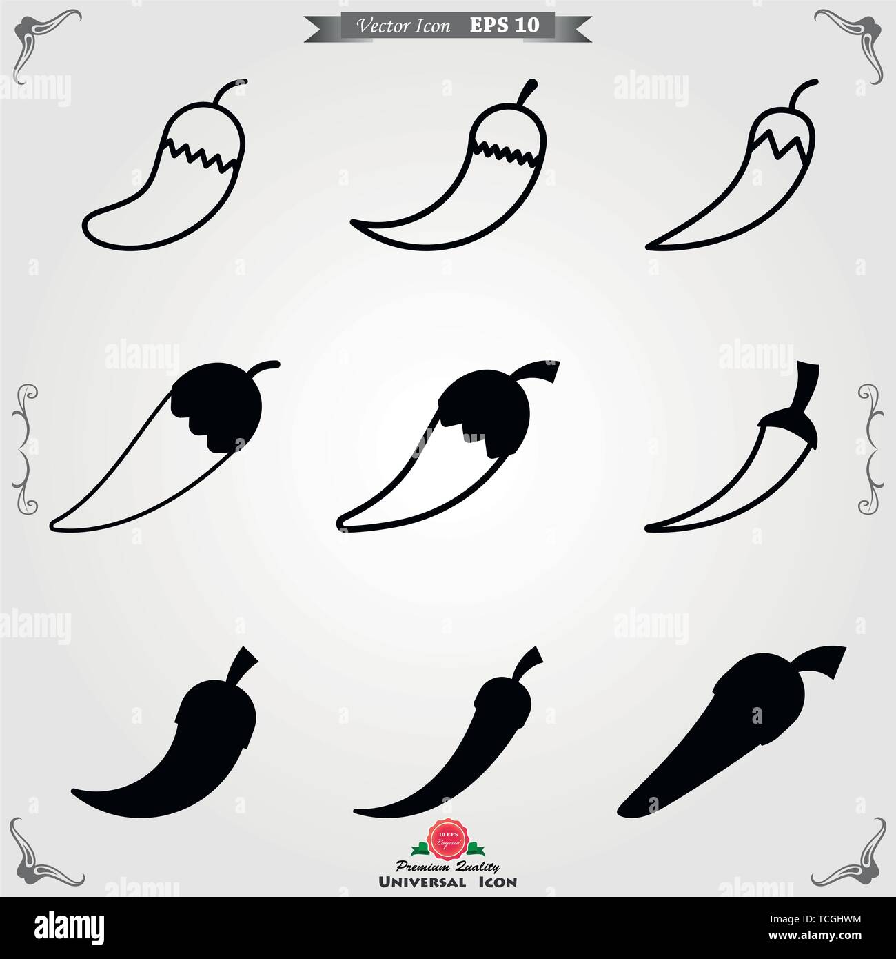 Chili pepper vector icon, logo illustration on background Stock Vector ...