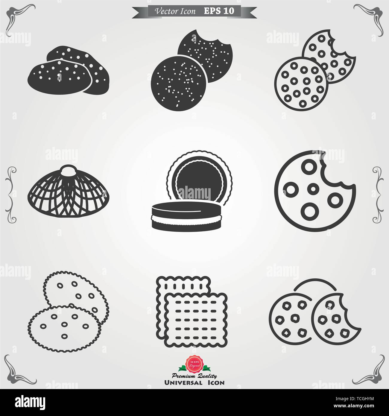 Cookie icon. Biscuit cookie or biscotti vector icon isolated on ...