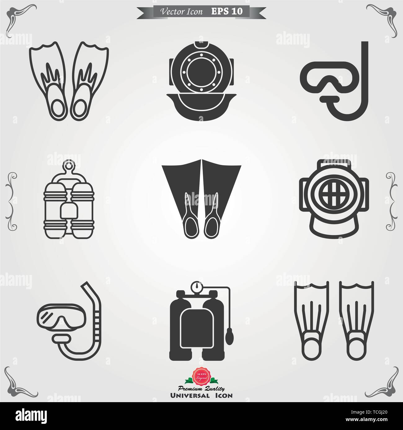 Diving icon, water sport vector sign, symbol for design Stock Vector ...