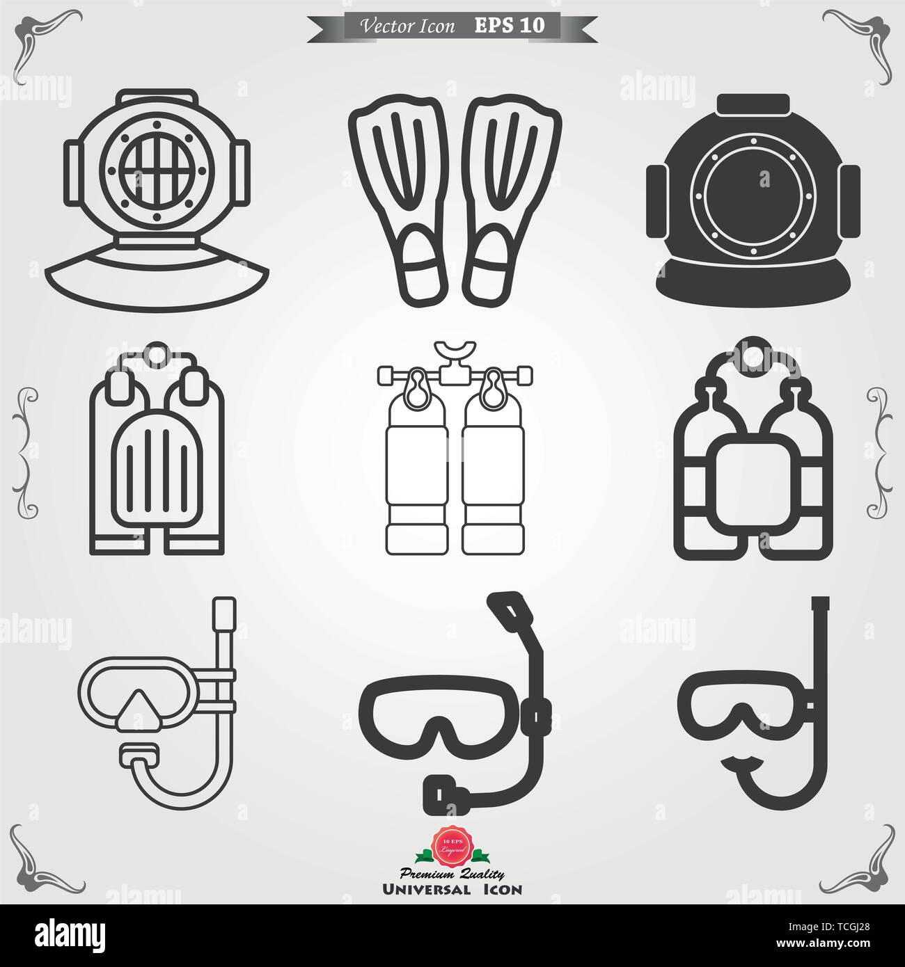 Diving icon, water sport vector sign, symbol for design Stock Vector ...