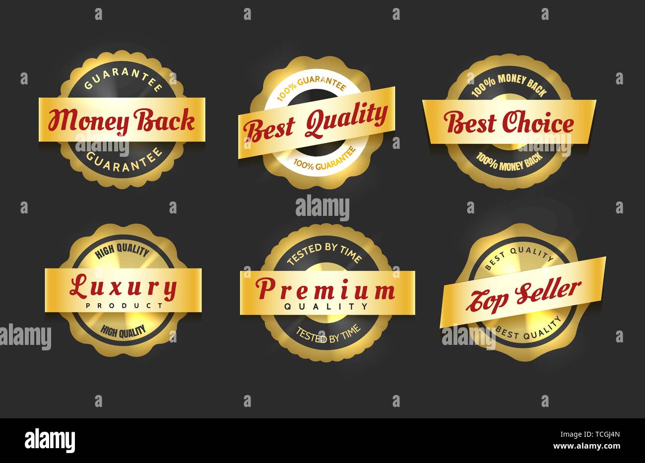 Guarantee golden medal Stock Vector Images - Alamy
