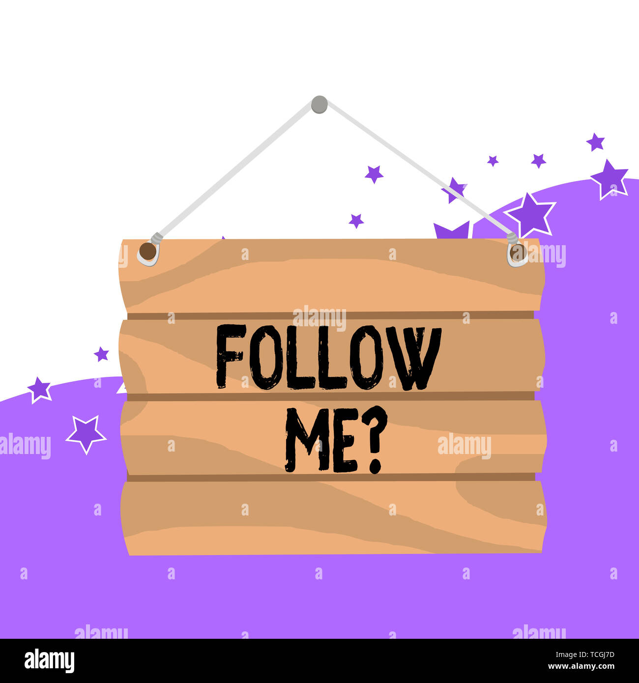 Handwriting text Follow Me Question. Conceptual photo go or come after ...