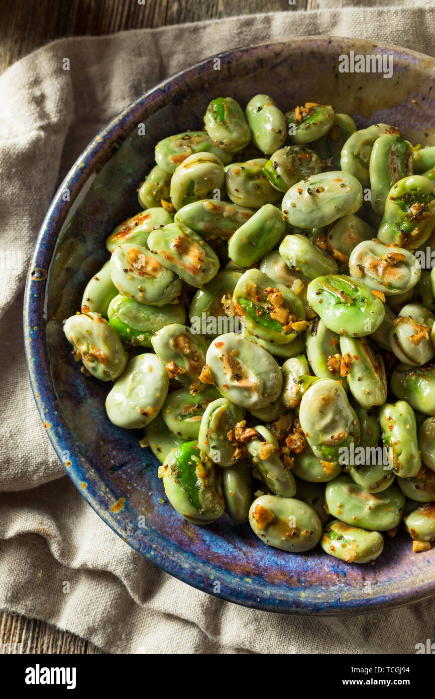 Homemade Garlic Sauteed Fava Beans Ready to Eat Stock Photo - Alamy