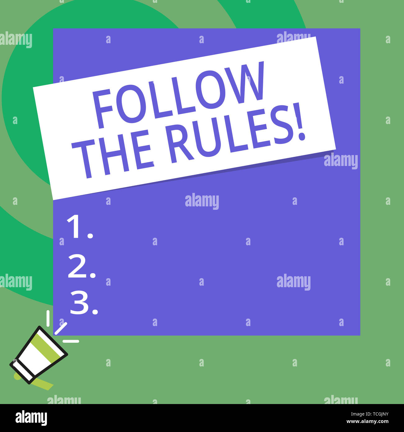 Conceptual hand writing showing Follow The Rules. Concept meaning go ...