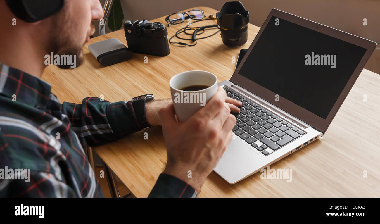 Poker gamer concept. Modern workspace of professional artist or ...