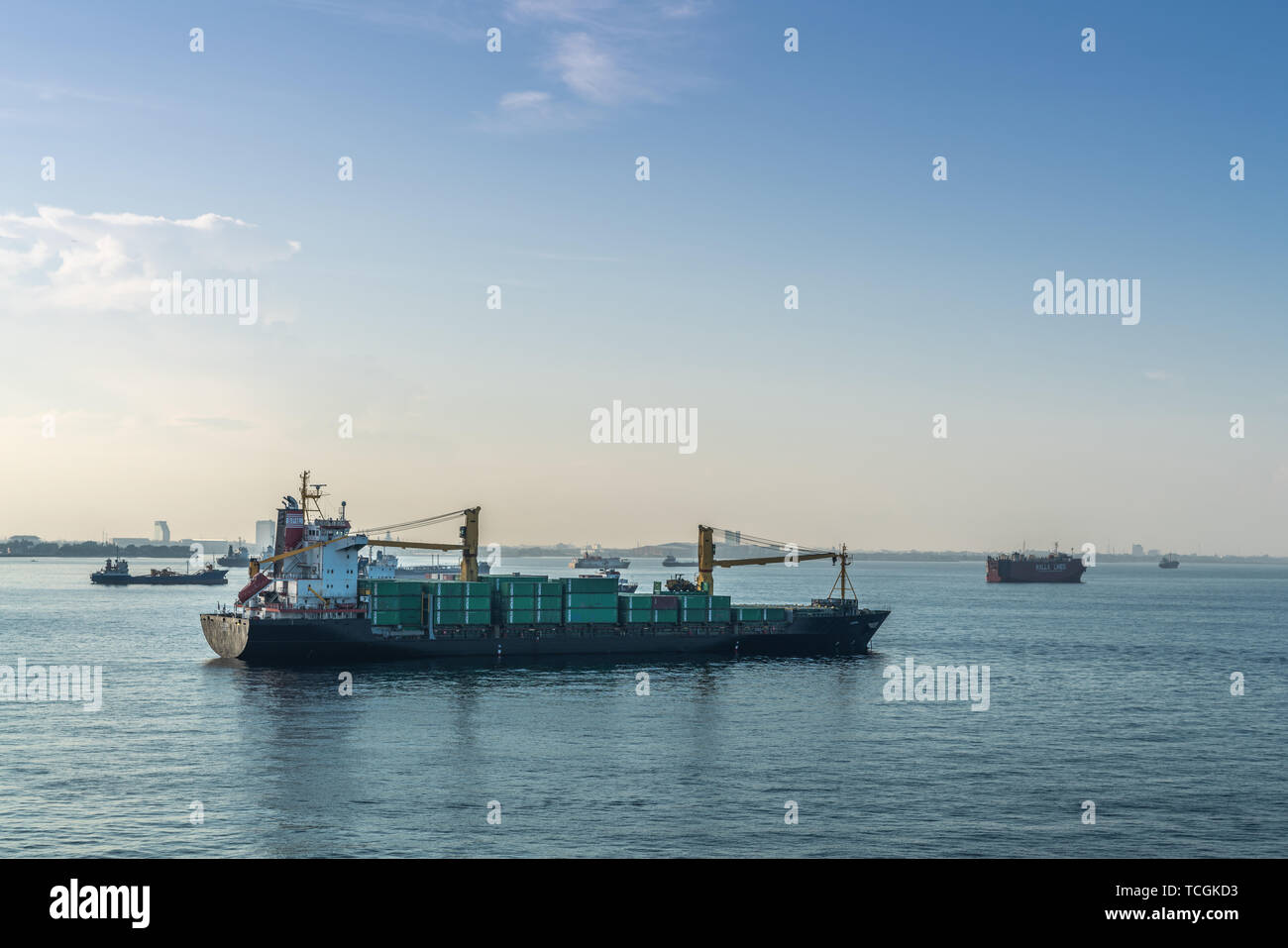 Small container ship hi-res stock photography and images - Alamy