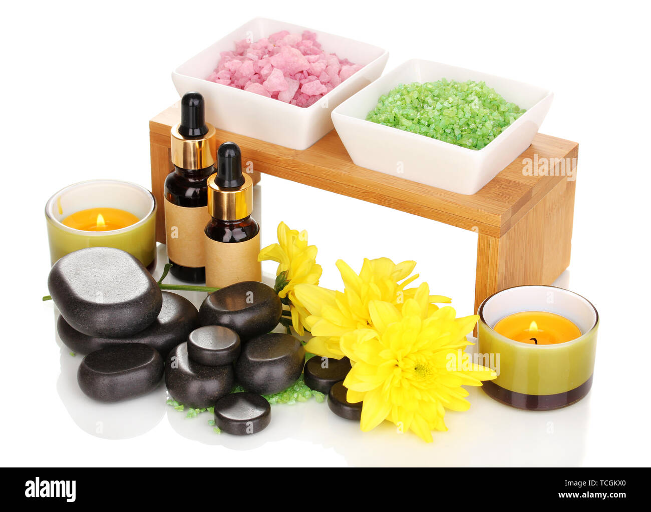 Spa setting isolated on white Stock Photo - Alamy